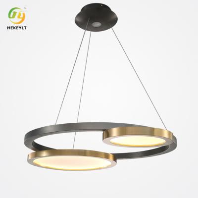 China Quarto nórdico AC85V da forma da luz de 2 Ring Led Restaurant Modern Pendant à venda