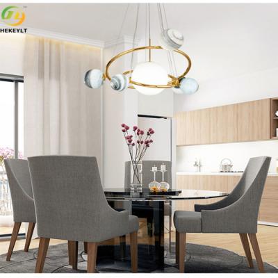 China Luz moderna do pendente da decoração de vidro nórdica de Ring Hanging Kitchen Earth White à venda