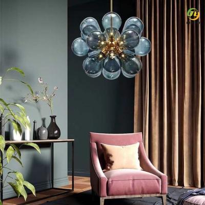 China Postmodern Luxury Glass Pendant Light G9 3000k For Living / Dining Room for sale