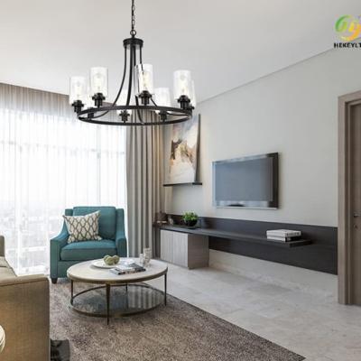 China Diodo emissor de luz moderno de vidro da luz do pendente do ferro nórdico para a sala de exposições AV85V - 265V à venda