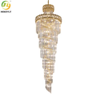 China Estilo luxuoso clássico claro de Crystal Led Modern Pendant Light da escadaria K9 à venda