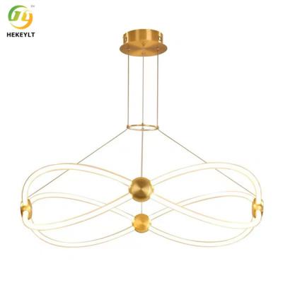 China Nordische moderne hängende geometrische Aluminiumkunst des Leuchter-LED zu verkaufen