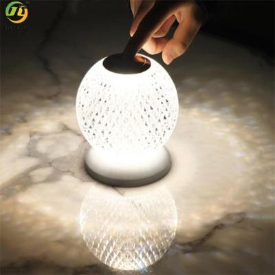 China USB Wireless LED Bedroom Bedside Table Lamp Modern Moon Night Lights for sale