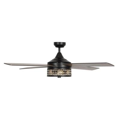 China Modern Solid Wood Iron Dimmable LED Ceiling Fan 40W For Living Room Bedroom for sale