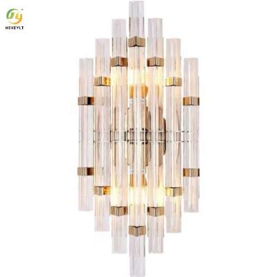 China E14 Modern Crystal Wall Lights Gold And Clear Creative Hall Project Home Decor for sale
