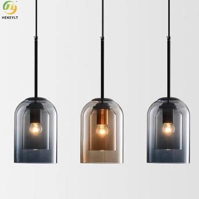 Китай Nordic Minimalist E27 Led Glass Pendant Light Hotel Bedside Bar Коричневый продается