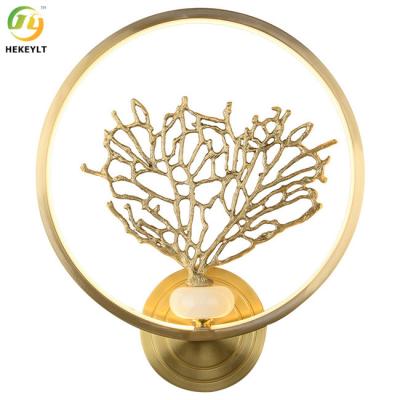 China LED Modern Wall Light All Copper And Marble Material Bronze Color for sale