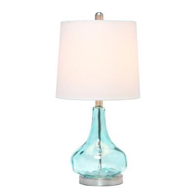 China Customized Modern Glass Bedside Table Lamp Beautiful Blue / Pink / Green for sale