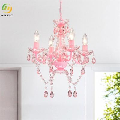 Cina I lustri hanno condotto l'hotel rosa dell'ingresso di nozze di Crystal Candle Chandelier Customize Luxury in vendita