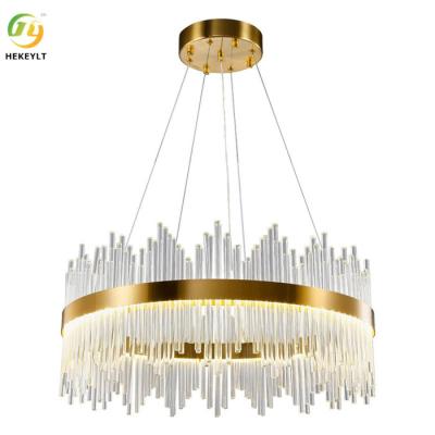 China Oro claro Crystal Pendant Light For Wedding del metal en venta