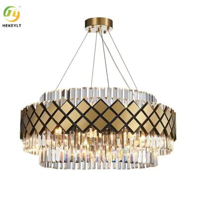 China K9 Crystal Hanging Ceiling Light LED Crystal Chandeliers moderno claro de cobre amarillo en venta
