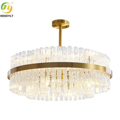 China Ronda K9 Crystal Hanging Ceiling Light Modern Crystal Chandeliers del oro del LED en venta