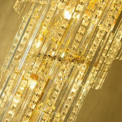 China Large Customized Certification Decor Modern Crystal Chandelier Dining Gold Stairs for sale