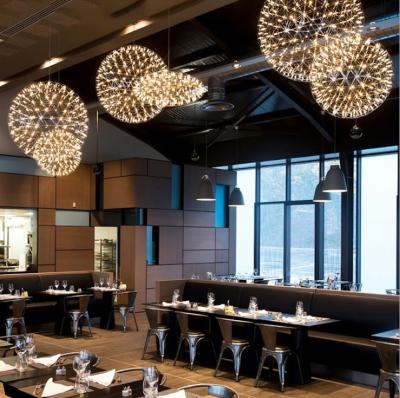 China Led Spark Ball Wire Round Pendant Lamp Nordic Hotel Postmodern Decoration Lamp for sale