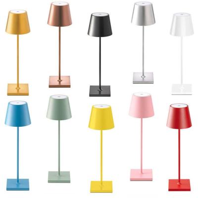 China Multicolor Aluminum Touch Table Lamp Type C Rechargeable Table Lamps for sale