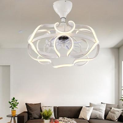 China Modern Tri Colour LED Ceiling Light With Fan And Remote 6 Speeds for sale