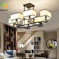 China Study Bedroom LED Chandelier Lighting Dining Room Rectangular Ceiling Iron Lighting for sale