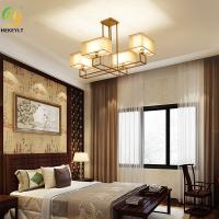 China Study Bedroom LED Chandelier Lighting Dining Room Rectangular Ceiling Iron Lighting for sale