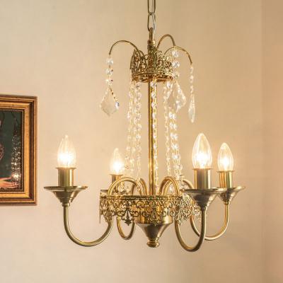 Cina Cortile francese lampadario di cristallo luce camera da letto di lusso villa sala da pranzo candela d'epoca lampadari in vendita