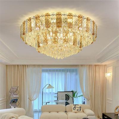 China 400cm*400cm*280cm Voltage 85V-265V Gold Iron Crystal LED Ceiling Light for Luxurious Space for sale