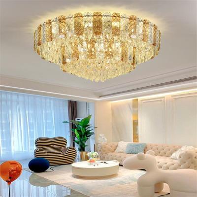 China 400cm*400cm*280cm Voltage 85V-265V Gold Iron Crystal LED Ceiling Light for Luxurious Space for sale