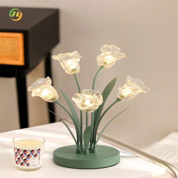 Glass Flower Model Innovation Unique Decoration Modern Led Table Lamps Table Lamps Indoor
