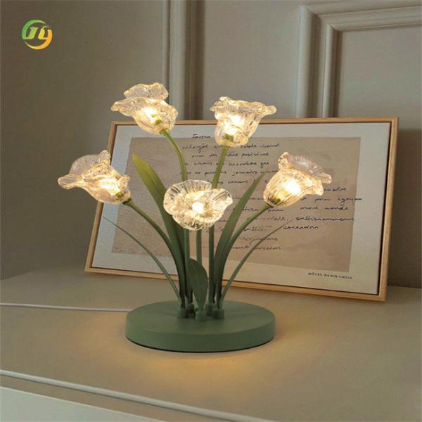 Glass Flower Model Innovation Unique Decoration Modern Led Table Lamps Table Lamps Indoor