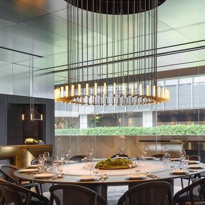 China Customized Modern Large Marble Pendant Light Nordic Design Brass Metal Dining Room Kitchen Hotel Bar Indoor Use for sale