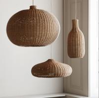 China Brown Rattan Weave Pendant Light for sale