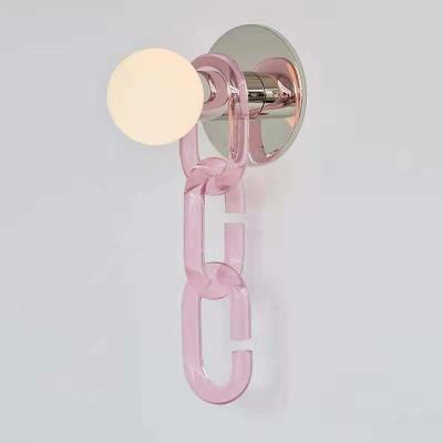 Cina Metal Glass Nordic Simple Glass Ball Camera da letto Lampada da parete Personalità Creative Living Room Lampada da parete a catena con stile moderno in vendita