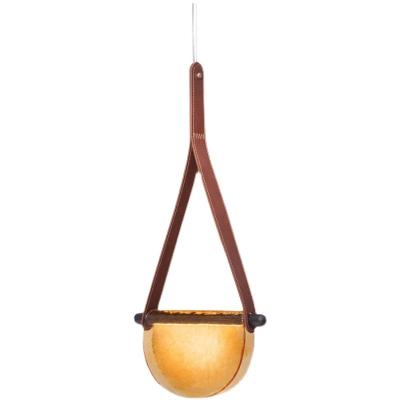 China Nordic restaurant kroonluchter glazen decoratie eenvoudig leer klein hanglamp licht for sale