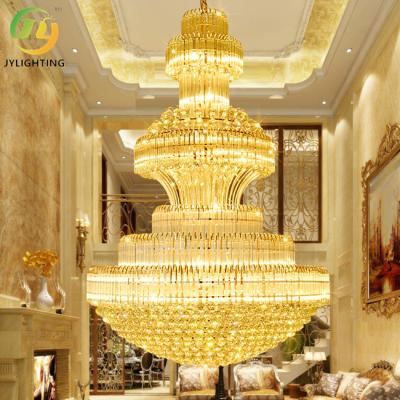 China JYLIGHTING Lustrero de piso dúplex, lustrero de cristal de estilo europeo para el salón, gran salón de la villa, proyecto de lustrero para el piso entreplante en venta