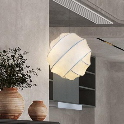 Китай Скандинавский стиль светодиодный шаровой люстра простой висячий подвесная шелковая лампа для спальни и кабинета для освещения дома продается