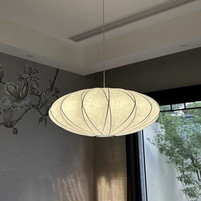 China Wabi Sabi Style Pendant Lights Creative Japanese Vintage Silk Cloth Chandelier for Dining Room and Bedroom	Modern Pendant Light for sale
