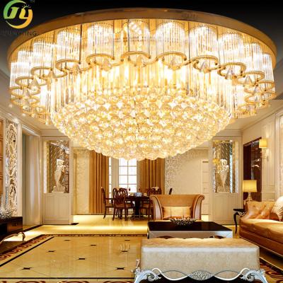 Cina Luxury Round Hanging Chandelier Gold LED Crystal K9 Ceiling Lamp per Hotel e Living Room in vendita