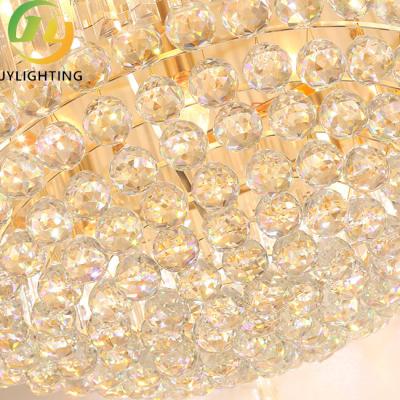 Cina Luxury Round Hanging Chandelier Gold LED Crystal K9 Ceiling Lamp per Hotel e Living Room in vendita