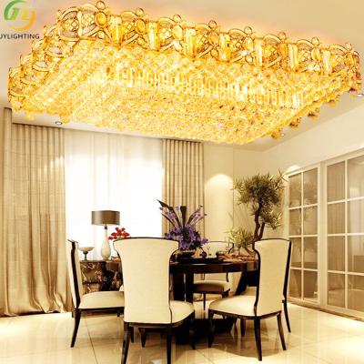 China Lámpara de techo de candelabros de hotel luz colgante de cristal duradera para salones elegantes en venta