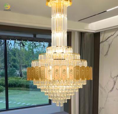 China JYLIGHTING Post-Modern Light Luxury Villa Loft Apartment Spiral Staircase Living Room Crystal Pendant Light for sale