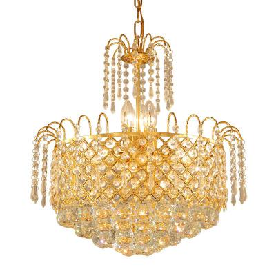 China JYLGHTING High Quality Contemporary Luxury Gold Crystal Chandelier Customized Wedding LED Pendant Lights For Bedroom Modern Crystal Pendant Light for sale