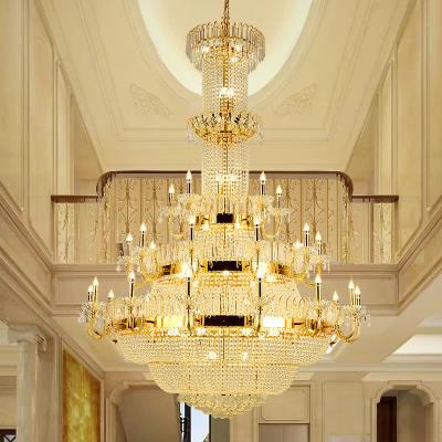 China JYLIGHTING Extra Rectángulo Oro Custom Contemporáneo Gran Proyecto de Decoración de Interiores Pendant Light Fixture Hotel Villa Moderno Lustrero Led Cristal Pendant Light en venta