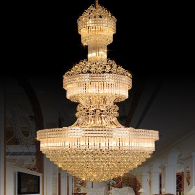 China JYLIGHTING Luxury Hotel Lobby Pendant Lamps European Style Large Villa Crystal Chandelier Remote Square Warm White For Room Crystal Pendant Light for sale