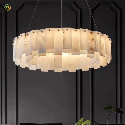 China JYLIGHTING All Copper Spanish Marble Living Room High End Light Luxury Post-modern Simple Study Bedroom Restaurant Modern Pendant Light for sale