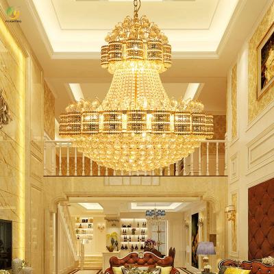 China Lámpara de cristal para escalera de villa JYLIGHTING, dorada, lámpara de sala de estar, ambiente, araña creativa, restaurante, vestíbulo, hotel, lámpara colgante de cristal en venta