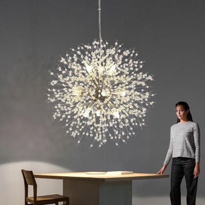 중국 JYLIGHTING Modern Nordic Style Crystal Dandelion Shape for Living Room Led Crystal Chandelier Nordic Pendant Light 판매용