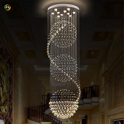 중국 JYLIGHTING Simple Light Luxury Crystal Duplex Staircase Chandelier Living Room Villa Split-level Long  Crystal Pendant Light 판매용