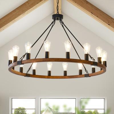 Китай JYLIGHTING Классический американский кантри Crtyle Железная столовая Высокий уровень деревянный цвет современный подвесный свет продается