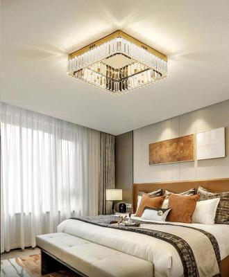 China JYLIGHTING K9 Crystal Modern Luxurious High Ceiling Bedroom French Ceiling Light Minimalist Linear Led Ceiling Light for sale