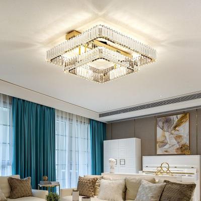 China JYLIGHTING Indoor Modern Living Room Led Restaurant Chandelier and Ceiling Lamps Iron Living Room Crystal Led Ceiling Light for sale