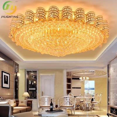 China JYLIGHTING Lustre de Cristal Dourado Estilo Europeu de Luxo LED para Salas de Estar e Lobbies, Lâmpada Pendente à venda