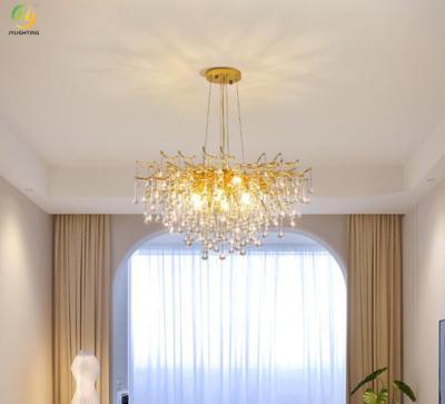 China JYLIGHTING European Light Luxury Crystal Postmodern Simple Atmosphere Nordic Creative Living Room Restaurant Crystal Pendant Light for sale